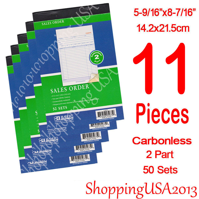 11 Pcs 2 Part Carbonless Sales Order Books Receipt Invoice 50 Set ...
