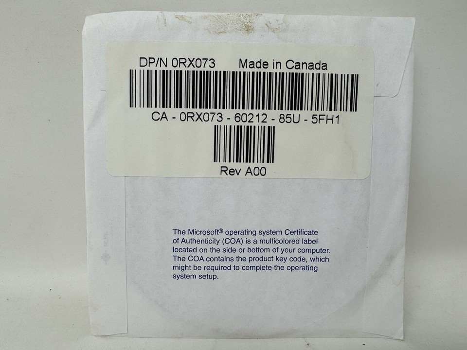 Dell Reinstallation CD Microsoft Windows XP Professional Service Pack 2 ...