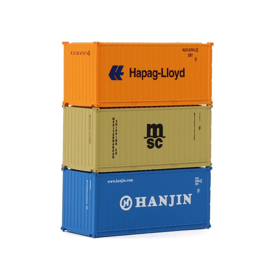 3pcs N Scale 1:160 20ft Shipping Container 20' Cargo Box with Magnets ...