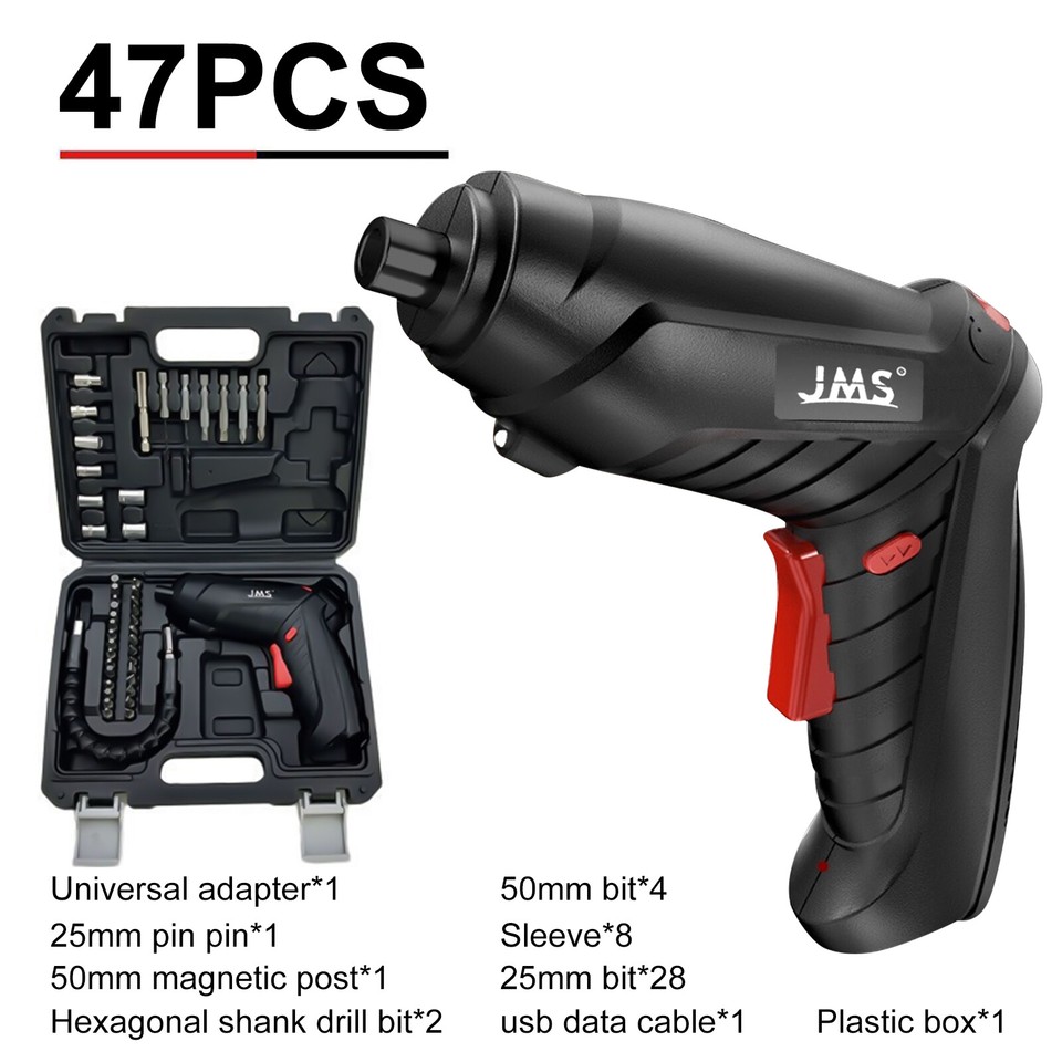 48Pcs Cordless Screwdriver Set, Electric Screwdriver USB Rechargeable ...