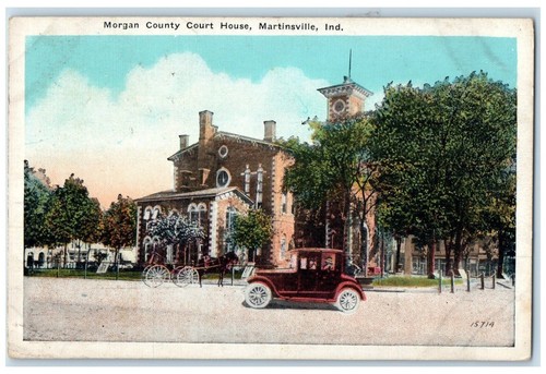 1934 Morgan County Court House Building Cars Martinville Indiana IN RPO ...