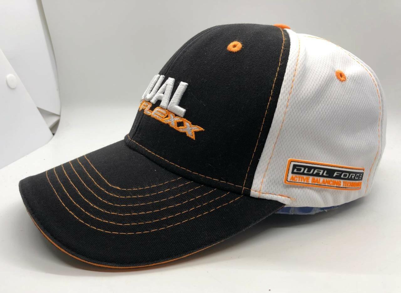 Equal Flexx Dual Force Cap Hat Adult Adjustable Black White Poly Cotton ...