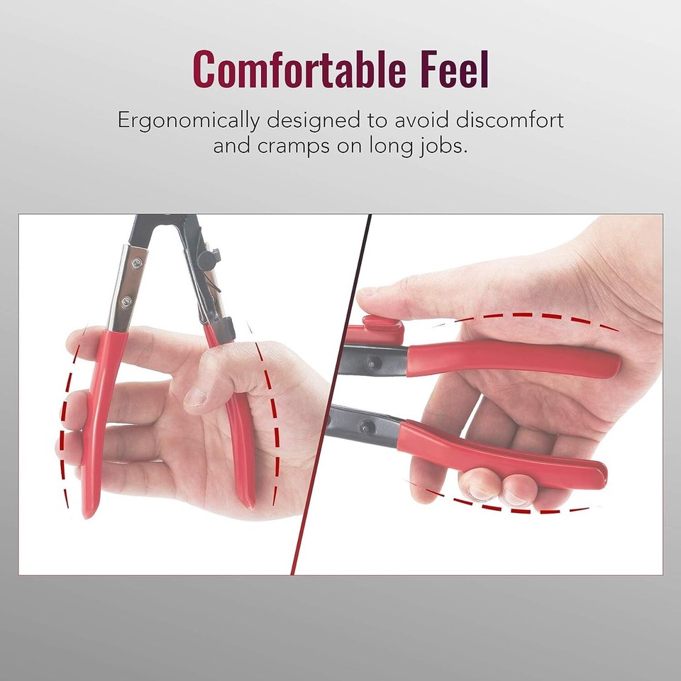 Flexible Automotive Hose Clamp Clip Plier Tool Set Swivel Jaw Flat ...