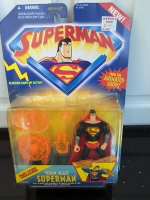 1996 NOS Kenner Superman Deluxe Vision Blast Action Figure from WB ...