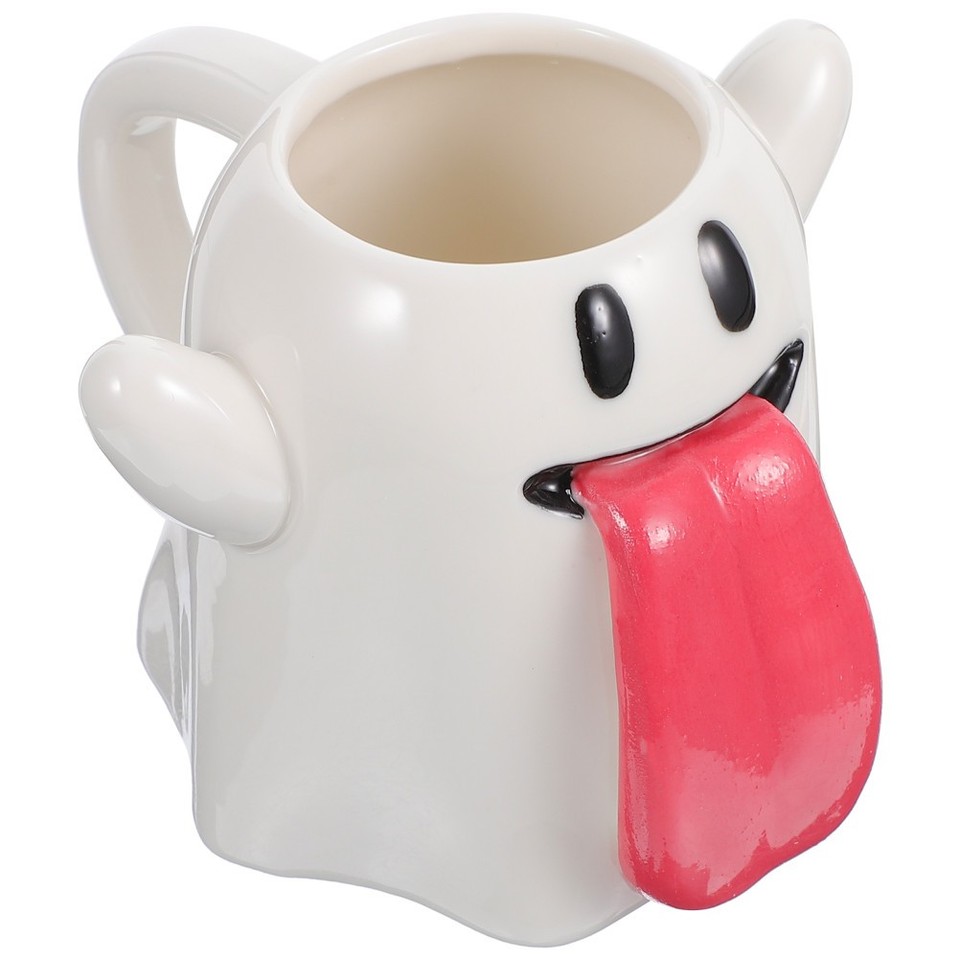 Halloween Party Water Cup Cartoon Ghost Coffee Mug Reusable Ceramic ...