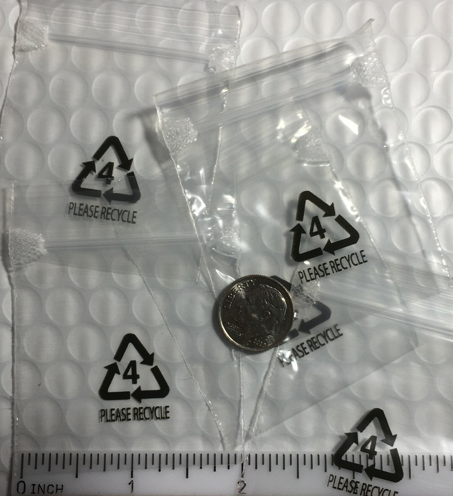 100 Clear Baggies 2 x 2" W/Recycle Symbol Zip Bags Reclosable | eBay