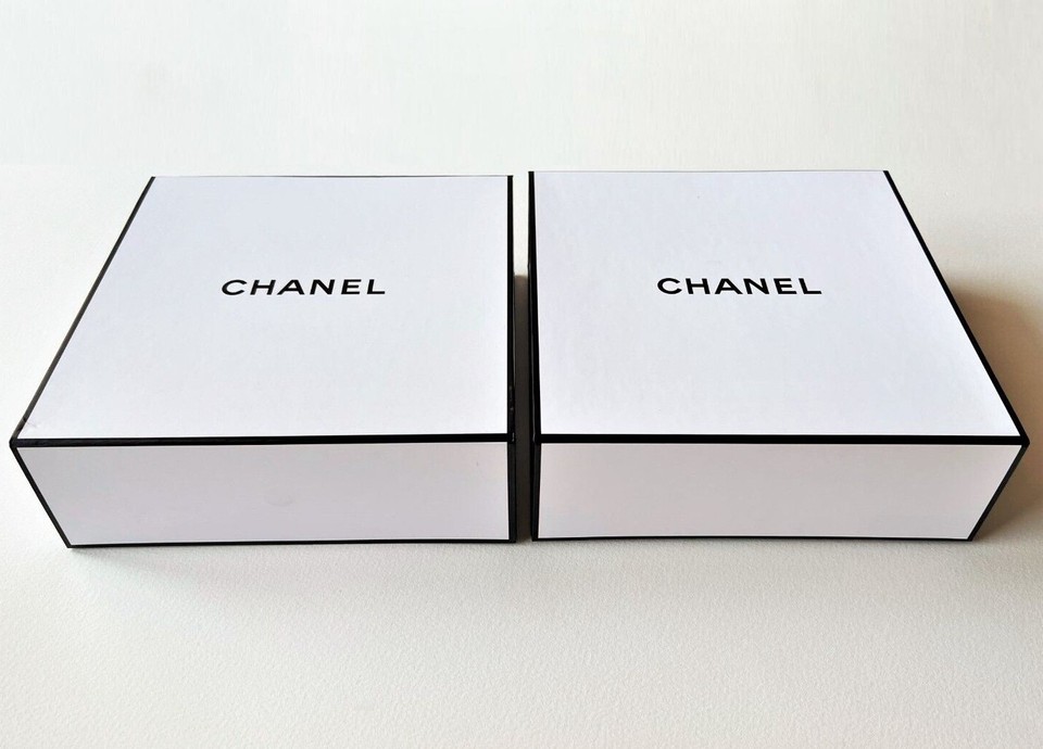 Authentic CHANEL (2) Medium White Gift Boxes (8" X 7 3/4 " X 2 3/4") | eBay
