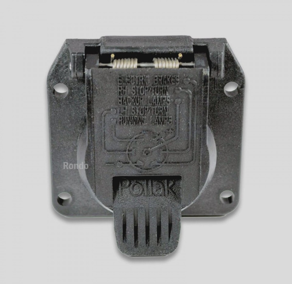 Pollak 7 way RV plug Vehicle side Light Plug Socket 7flat pin OEM | eBay