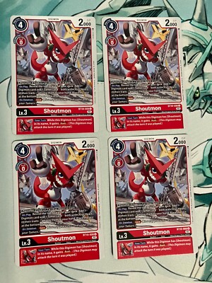 4x Shoutmon BT10-008 U (Playset) Digimon CCG | Xros Encounter Near Mint English | eBay