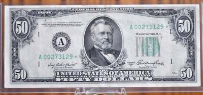 1950-A 50 Dollar Star Note Fr#2108-A* - AU, Boston, 1950 $50 Star, Nice ...