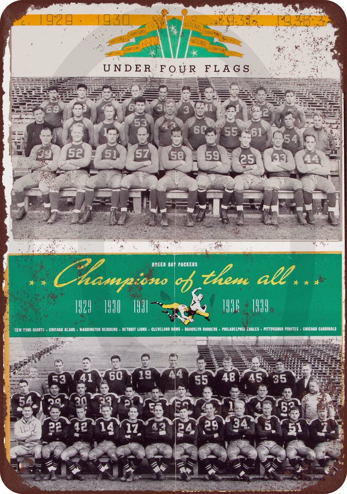 1939 Green Bay Packers program Vintage Reproduction Metal Sign 8 x 12 ...