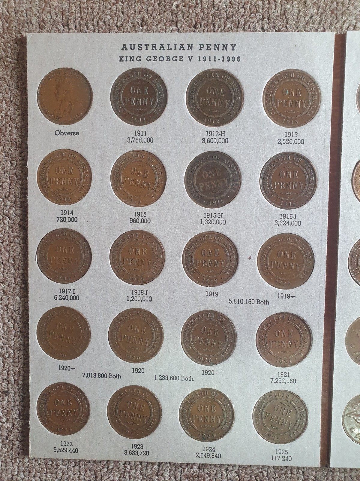 1911-1964 PENNY SET in AUSTRALIAN DANSCO PRESS COIN ALBUM The 1930 ...