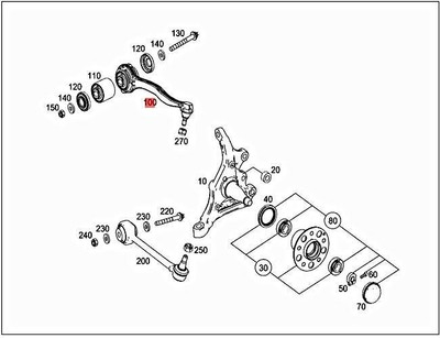 Genuine MERCEDES Slc C204 R171 Front right with bearing Strut rod ...