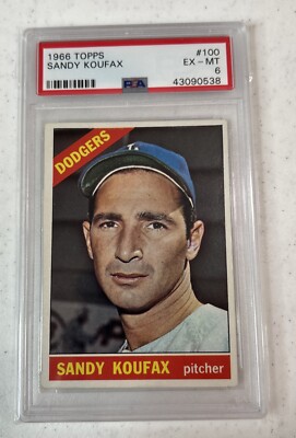 1966 Topps #100 Sandy Koufax PSA 6 EX-MT Los Angeles Dodgers HOF ...