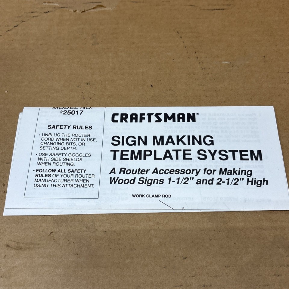 Vintage Craftsman Router Letter Number Template Set 9 25027, NOS | eBay