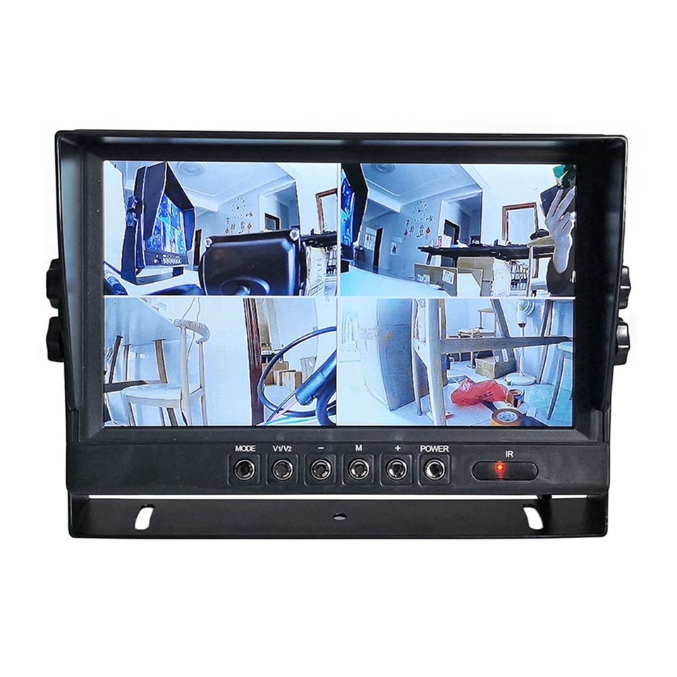 2X(9" LCD Car Monitor 4 Channels 4CH Quad Split Screen Display Car9877 ...