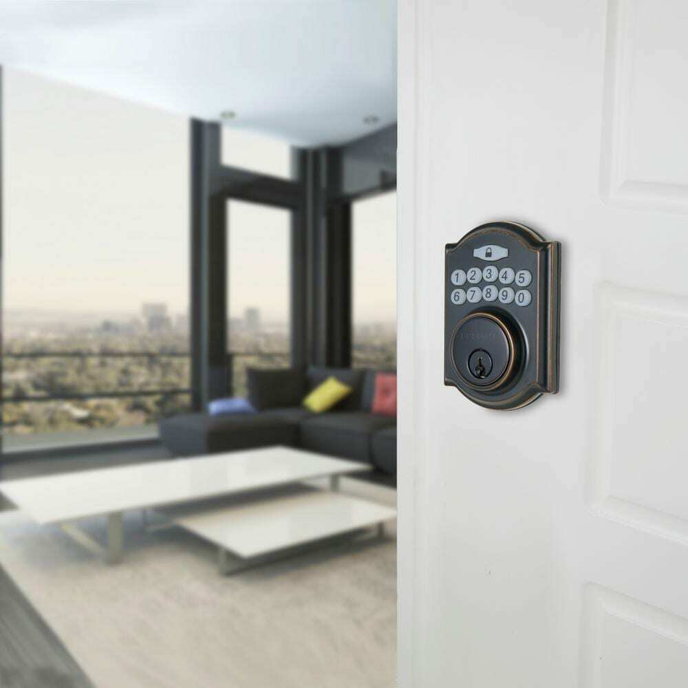 Defiant GA7X7D01AA Single Cylinder Electronic Keypad Deadbolt - Aged ...