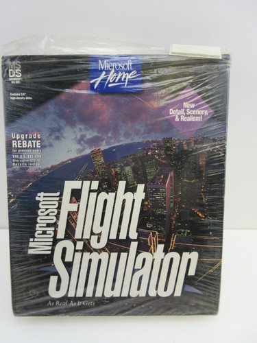 Microsoft Flight Simulator 5.1 (PC, 1995) 3.5" Diskettes MS-DOS Big Box ...