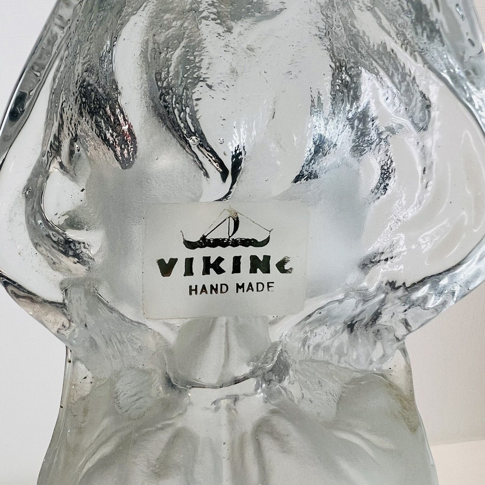 Vintage Viking Hand Made Frosted Satin Glass Praying Girl Bookend ...