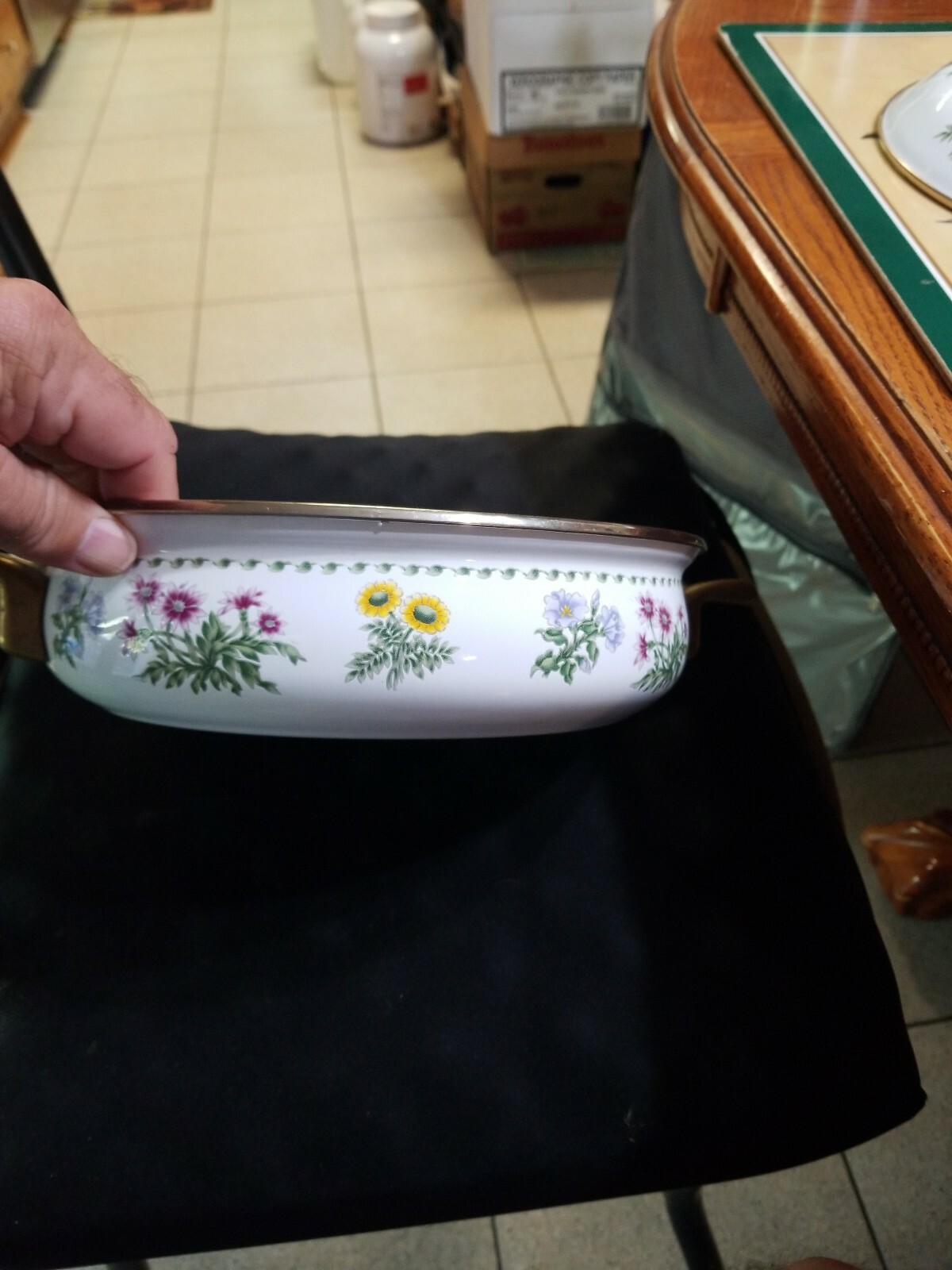1980s Regency Club Cooks Corner 2 Handled Enamelware Soup Casserole w ...