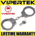 VIPERTEK Professional Double Lock Silver Steel Police Handcuffs w/ Keys ...