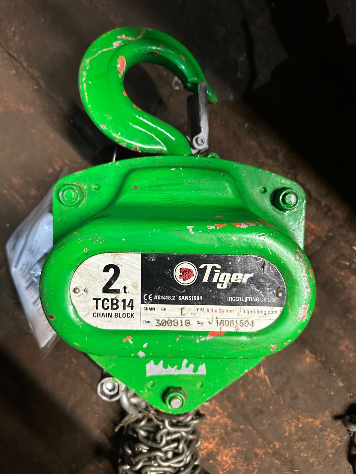 Tiger 2000kg Chain Hoist 6 metre chains Used | eBay UK