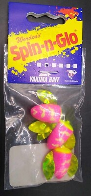 Worden's Spin-n-Glow Yakima Bait ~ Glitter Pink Chartreuse Tiger ~ Size 6 | eBay