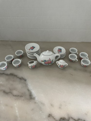 Childs 26 Piece Miniature China Tea Set floral pattern | eBay