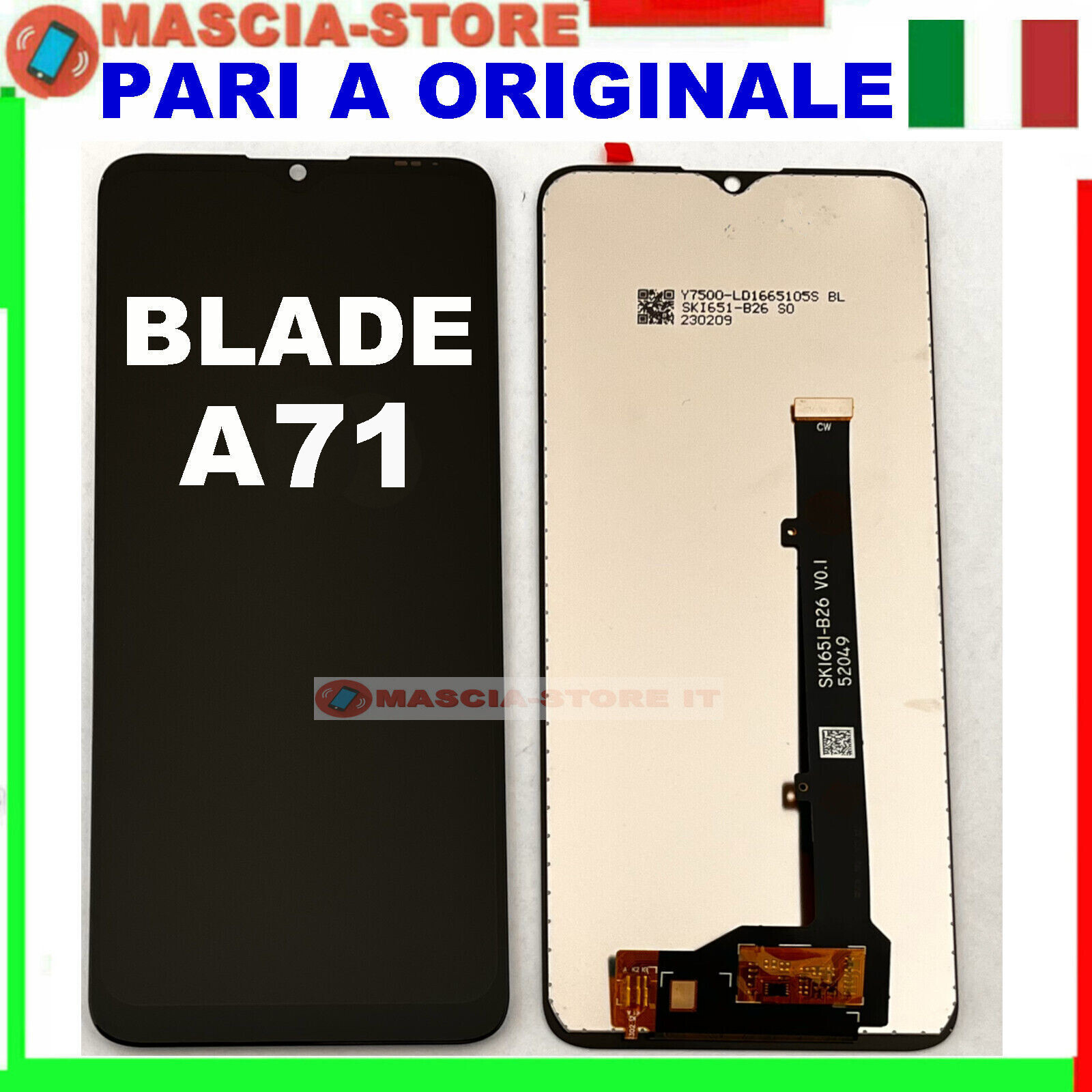 DISPLAY LCD ZTE BLADE A71 A7030 VETRO SCHERMO MONITOR TOUCH SCREEN PER ...