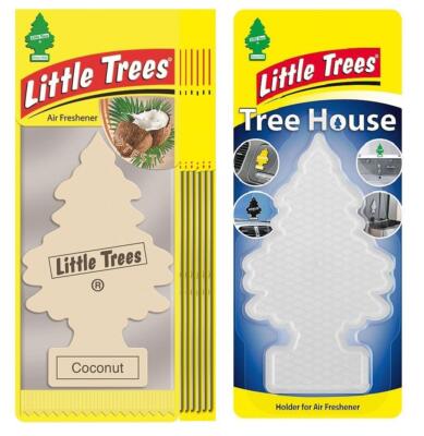 4 Piece Little Magic Tree Car Air Freshener COCONUT x3 + Holder (W ...