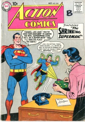 Action Comics # 245 VG- Oct. 1958 Superman in "The Shrinking Superman ...