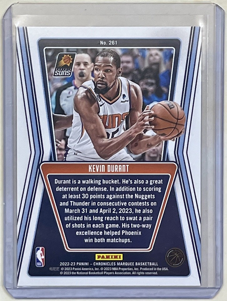 Kevin Durant Marquee Teal Foil 2022-23 NBA Chronicles #261 Phoenix Suns ...