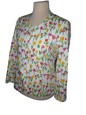 JAMES MEADE TULIP PRINT COTTON JACKET SIZE UK 14 BRITISH MADE NEW | eBay UK