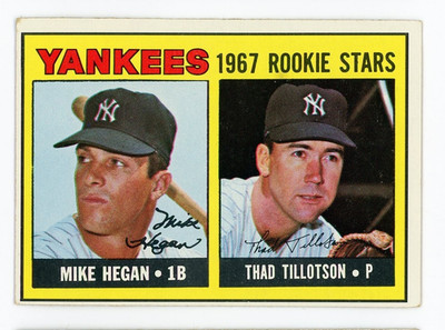 MIKE HEGAN THAD TILLOTSON RCMI 1967 TOPPS HIGH NUMBER #551 YANKEES ...