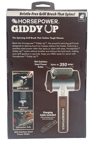 Horsepower Giddy Up Bristle-Free Spinning Grill Brush BBQ - Free ...
