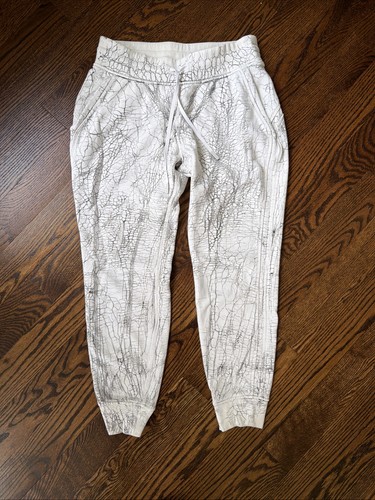 Lululemon Warm Down Terry High Rise Joggers Size 8 Thread Dye White ...