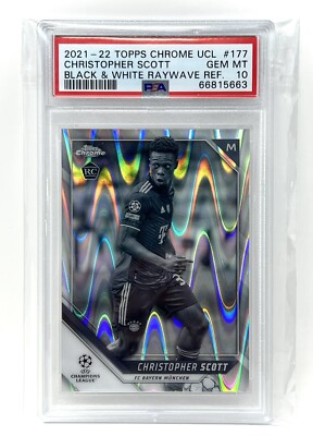 Christopher Scott Rookie Card 2021-22 Topps Chrome UCL #177 PSA 10 B&W ...