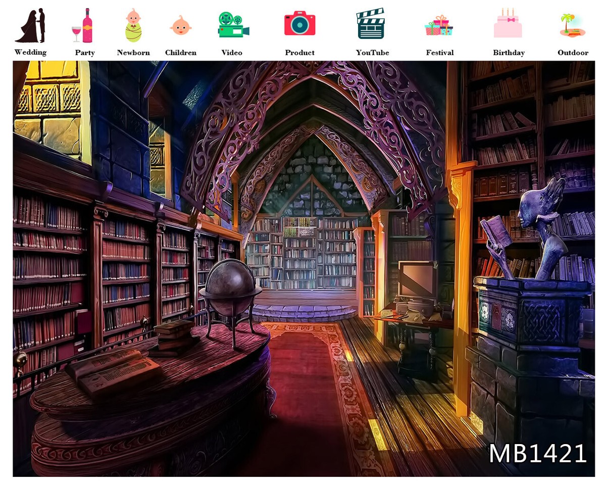 Anime Library Background