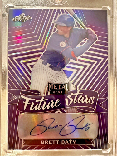 2021 Leaf Metal Brett Baty Auto PURPLE FUTURE STARS /25 Autograph Mets ...