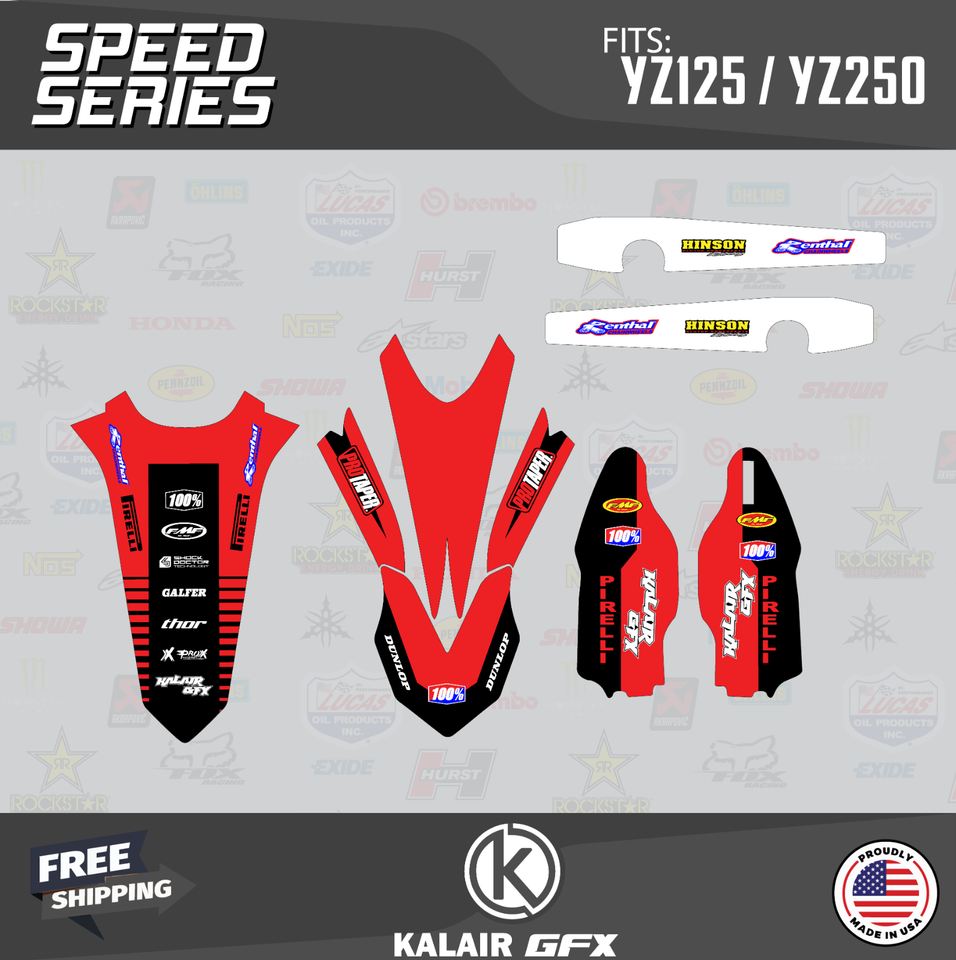 Graphics Kit for Yamaha YZ 125 250 (2015-2021) YZ125 YZ250 Speed - Red ...