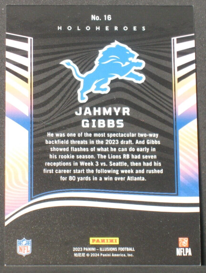 Jahmyr Gibbs 2023 Panini Illusions Holoheroes Rookie #16 Detroit Lions ...