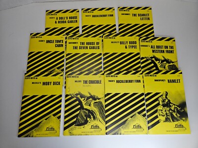 Cliff Notes Bundle Lot of 11 Vintage Study Guide Hamlet Moby Dick Huck ...