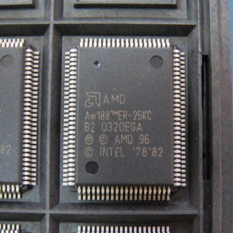 AMD AM188ER-25KC Qty of 1 per Lot MCU 16-bit E86 CISC ROMLess 3.3V 100 ...