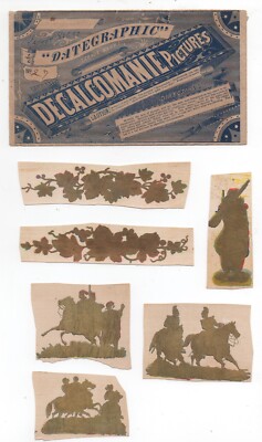 1800s All Over Advertising Cover " Decalcomanie Pictures " with 6 ...