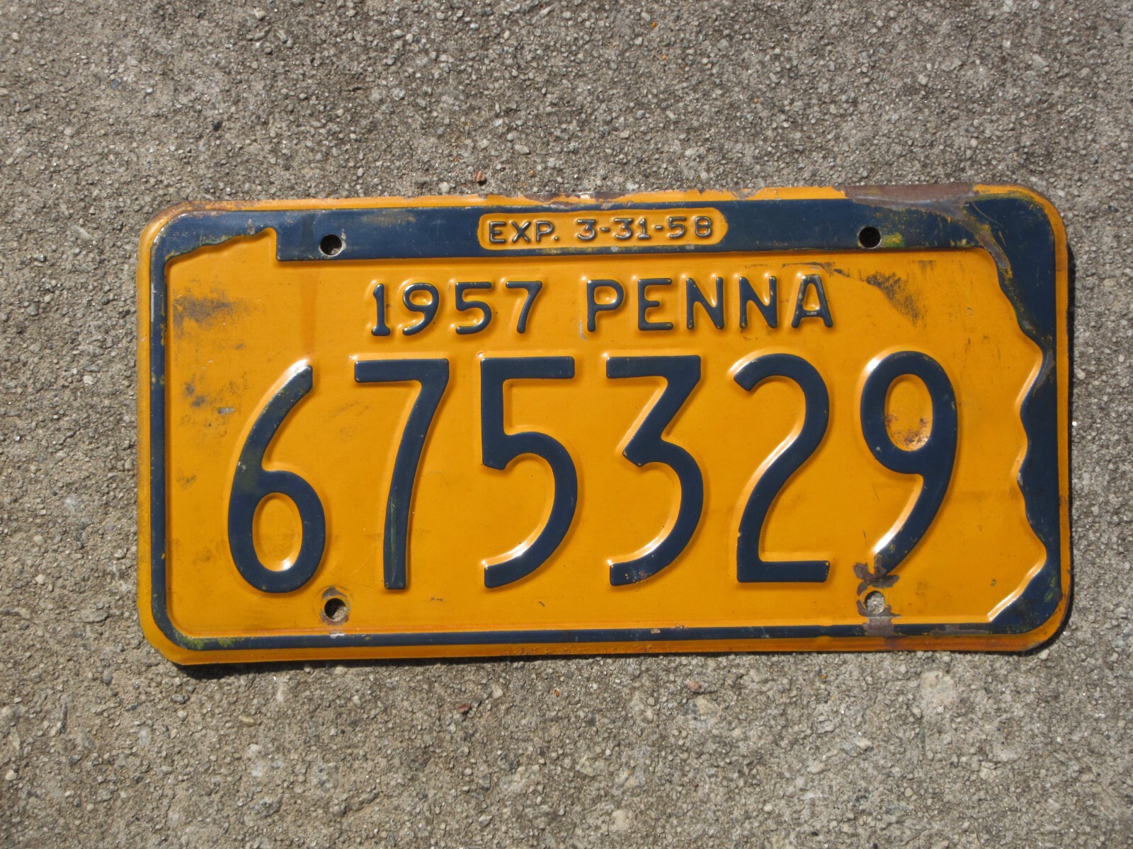 1957 Pennsylvania License Plate 675329 Penna PA Chevy Ford Chevrolet | eBay