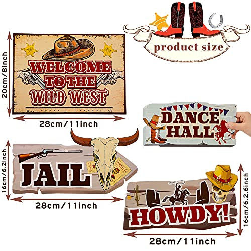 20 Pieces Western Party Directional Sign Western Cowboy Theme Wild West ...