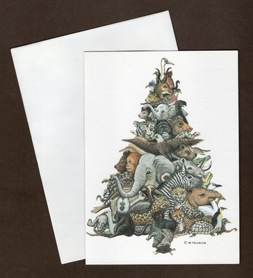 Animals Shaped Christmas Tree Greeting Card, St. Louis Zoo, Endangered ...