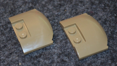 (2) 4x3 Dark Tan Auto / Truck Rounded Hood Tile Bricks ~ New Lego Parts ...