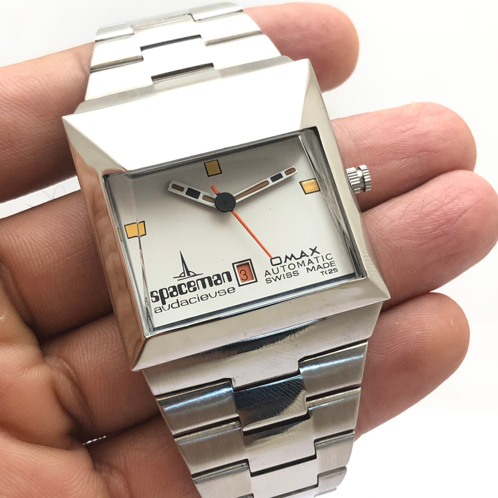 Vintage Used Omax Spaceman 1970's Automatic Good Conditon Swiss Mens ...