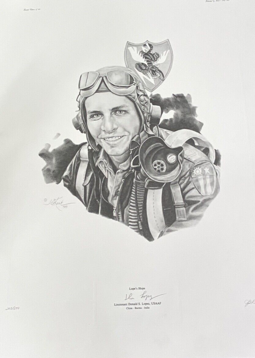 WWII USAAF CBI Ace Lieutenant Donald S. Lopez Signed & Numbed Print | eBay